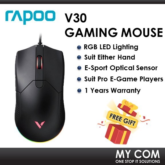 Rapoo V30 3600DPI Wired Connection IR Optical RGB Gaming Mouse | Shopee Malaysia