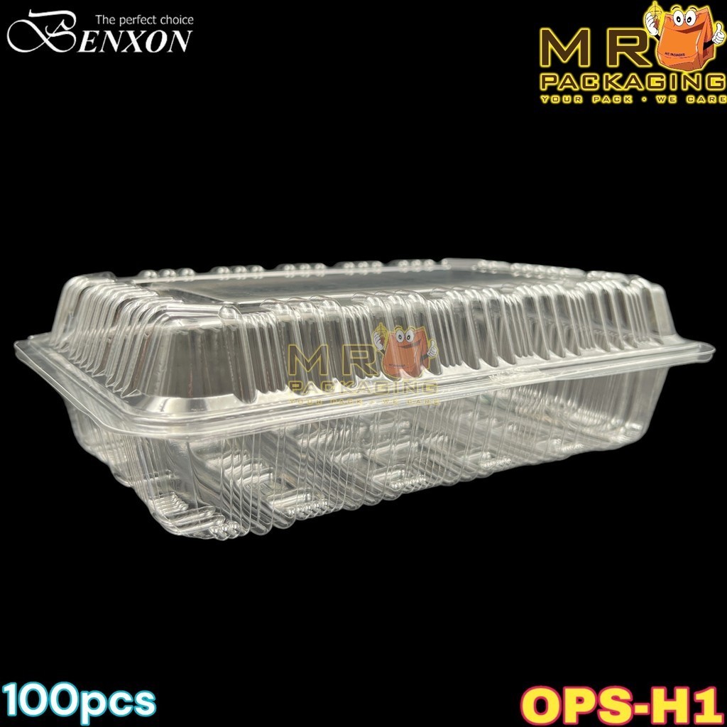 OPS-H1 BENXON Plastic Tray [ 100pcs± ] Bakery Disposable Clear Food OPS ...