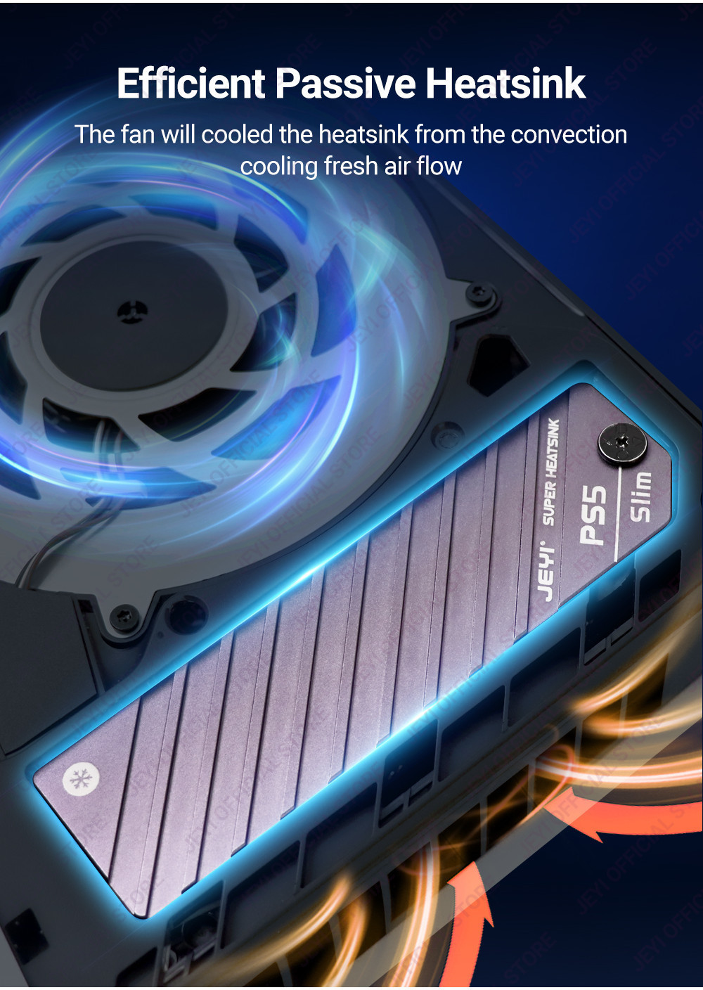 JEYI PS5 Slim/Pro SSD Heatsink, M.2 SSD Cooler and Cover 2 in 1 for ...