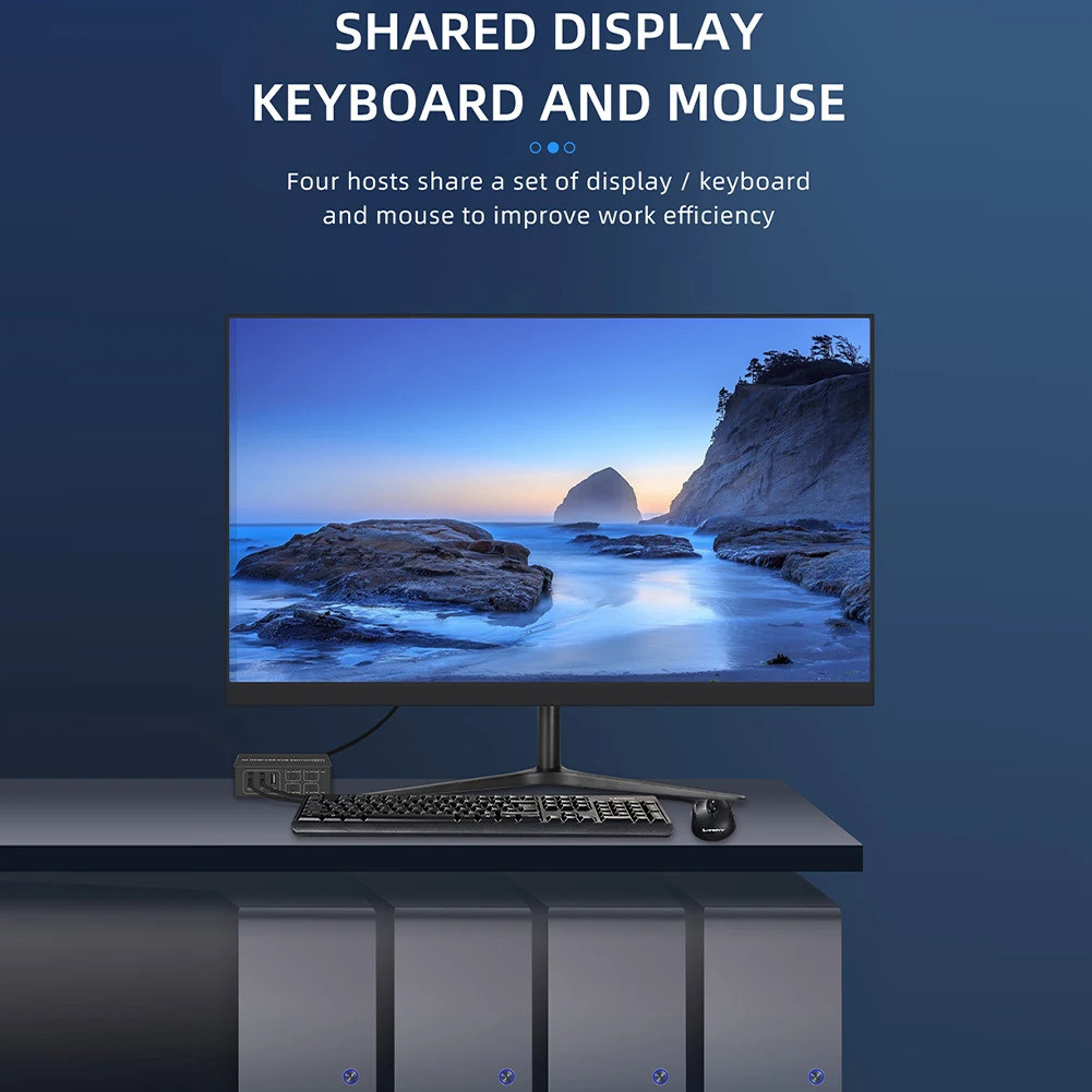 4K HDMI KVM Switch 4 in 1 out 4K 60Hz HDMI USB KVM Switcher 4x1 for 4 ...