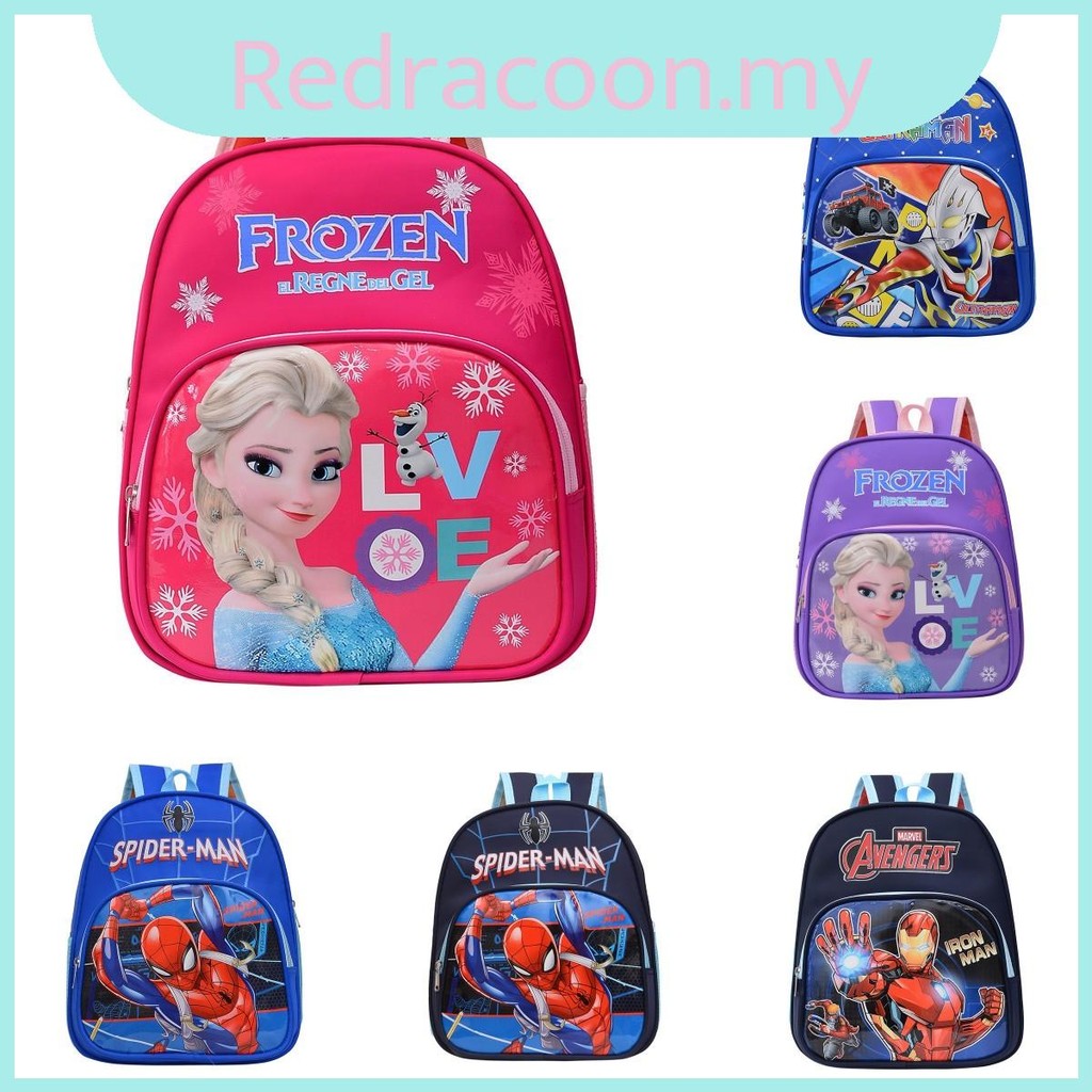 Frozen Spiderman Iron Man Flower Girl Kids Backpack High Capacity ...