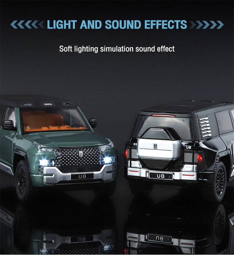 KLT 1:24 BYD Yangwang U8 SUV Metal Alloy Toys Car Model Diecast Vehicle ...
