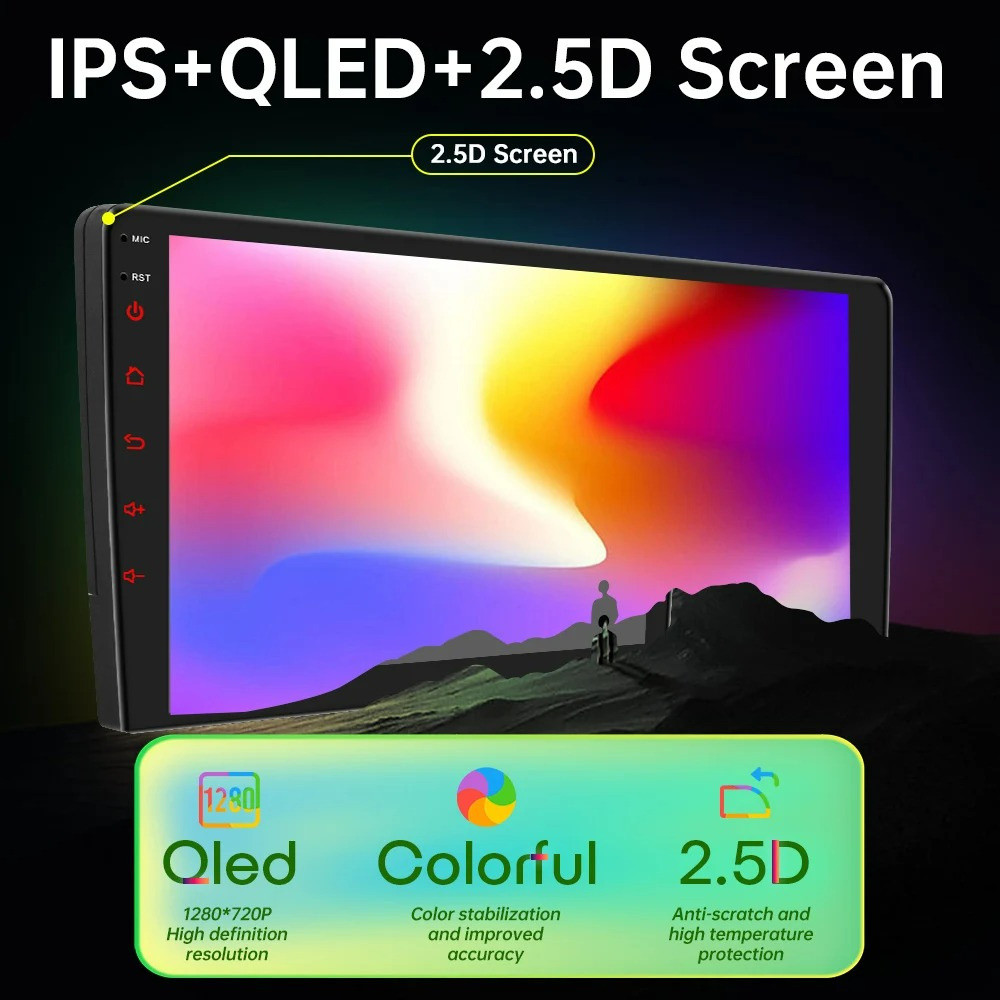 (Android 14 QLED 1280*720P) 8 Core 8G RAM+128GB Car Android Player 9/10 ...