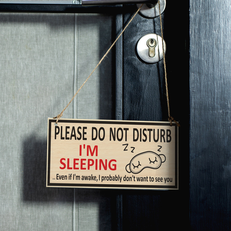 Wooden Bedroom Doorplate "Do Not Disturb During Work and Games" "Do Not ...