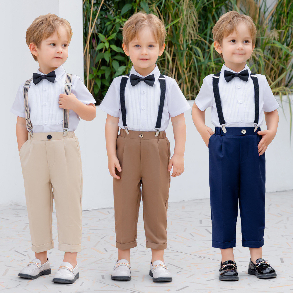 1-10Y White Slacks for Kids Boy Wedding Formal Suit Pants Trousers Boys ...