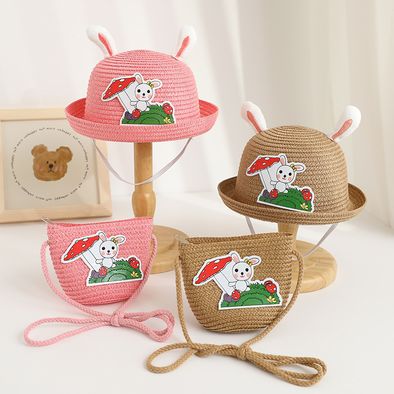 Topi corak gambar kartun kanak-kanak, beg, pelindung matahari topi ...