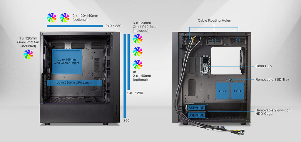 Tecware FORGE S OMNI ARGB WHITE ATX PC Case Casing Chassis TWCA-FORGES ...