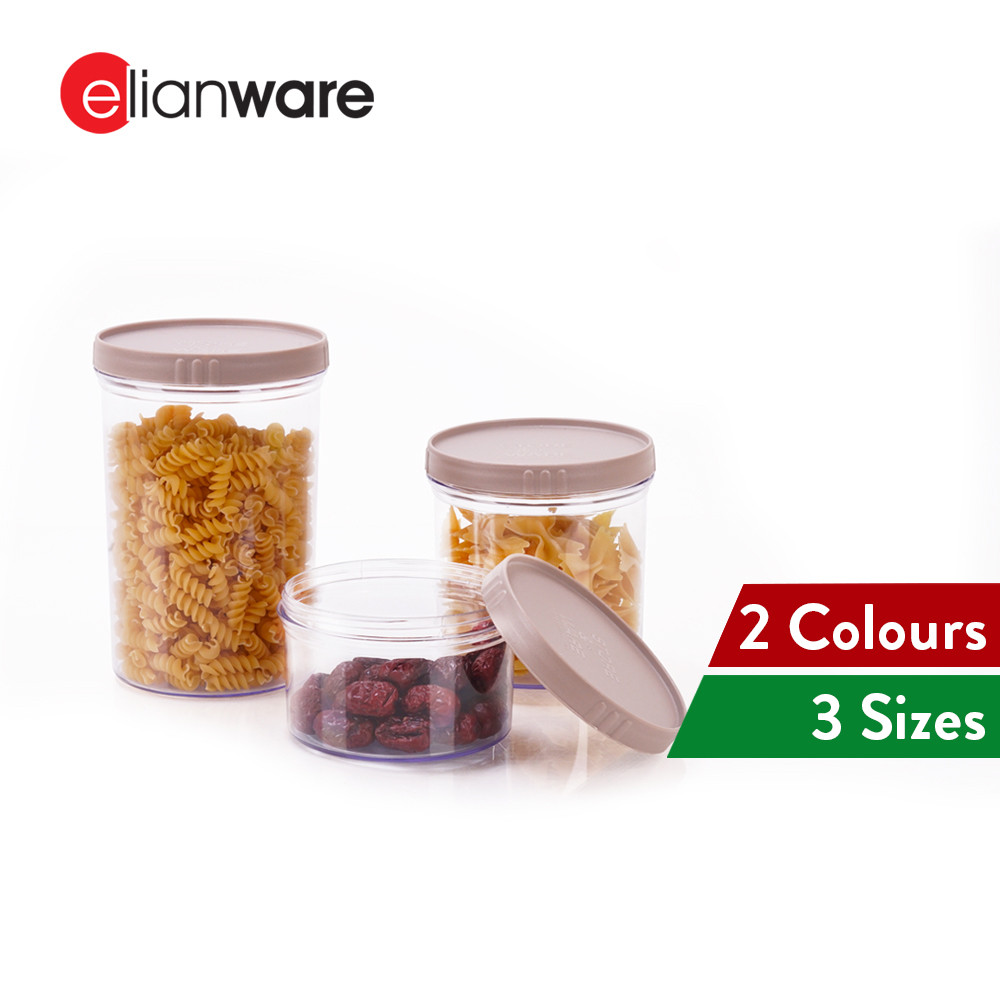 Elianware 1PC/3PCS Stackable Twist-Lock Elegant Transparent Canister ...