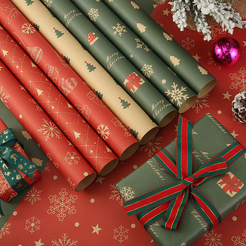 2Pcs Multiple Styles Christmas Packaging Paper - Christmas Series ...