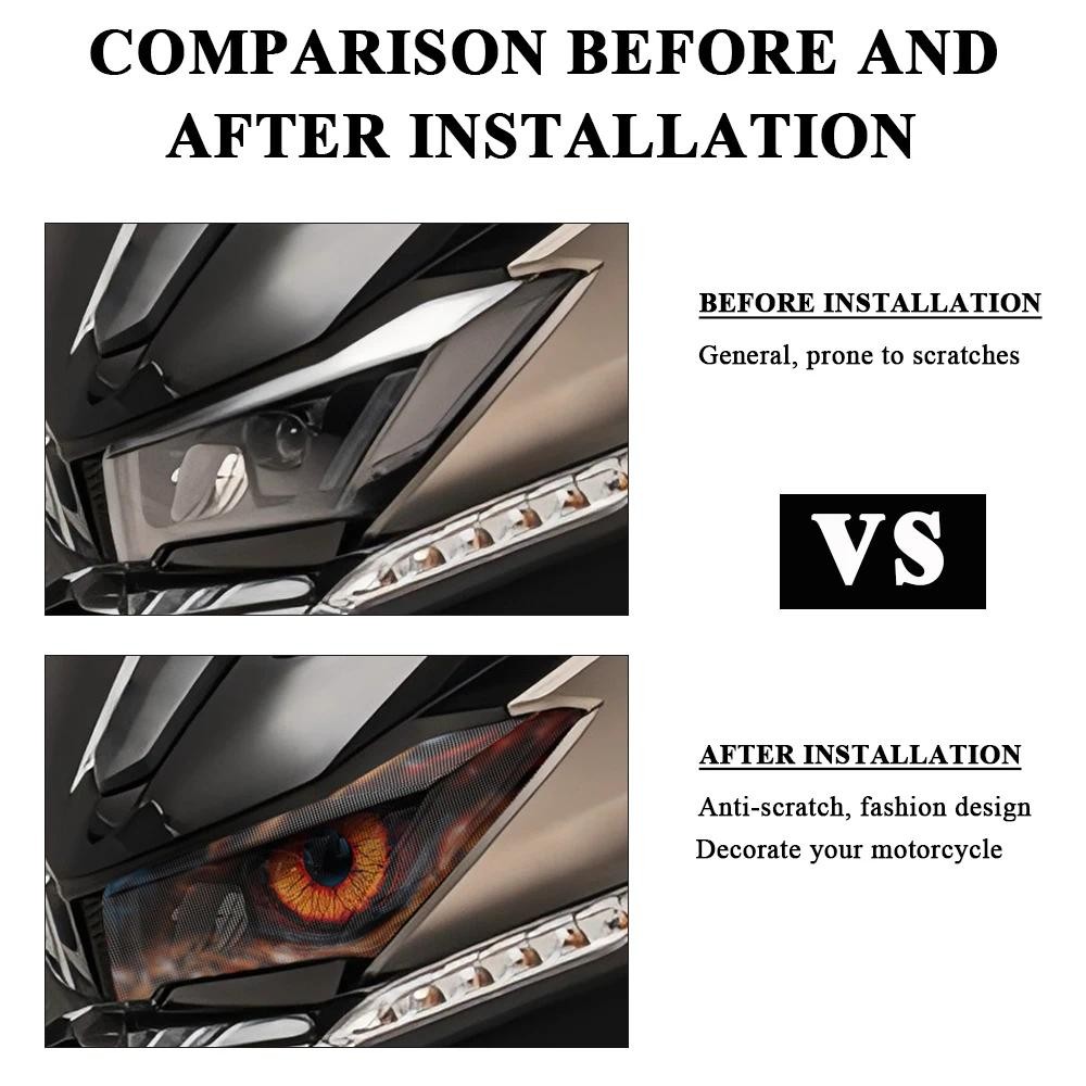 Waterproof Headlight Stickers Protection Motorcycle Headlamp Guard ...