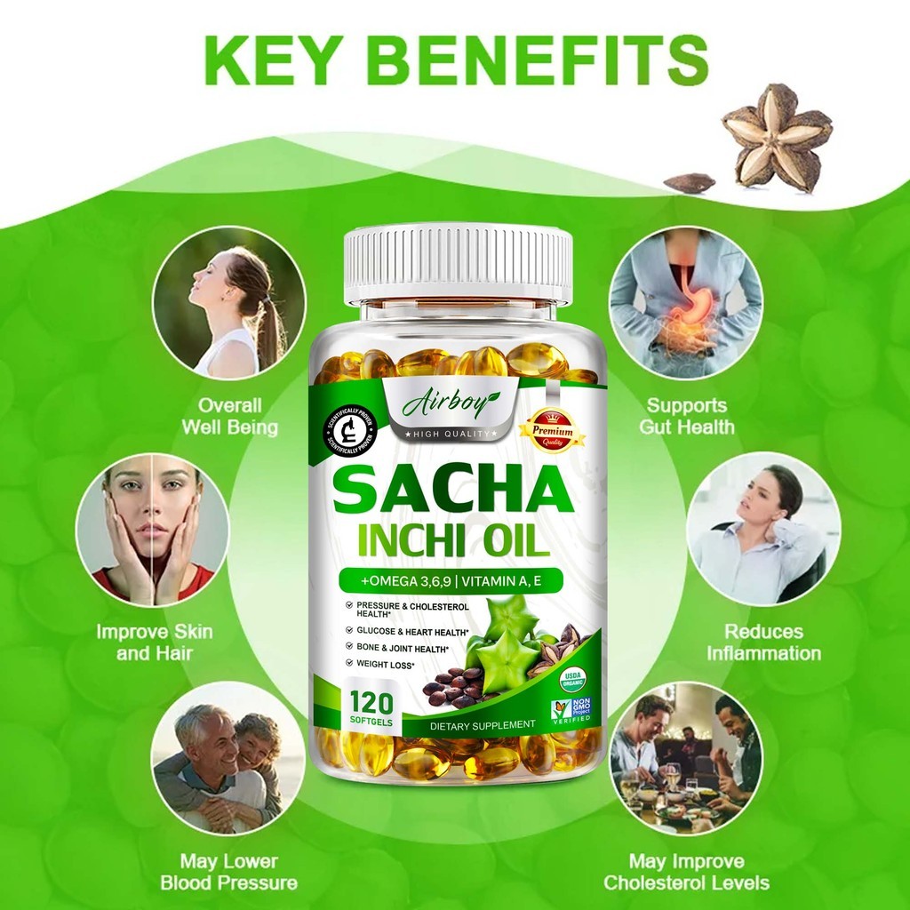 Airboy Inca Inchi Oil 600 mg | Improves Skin and Hair Health ...