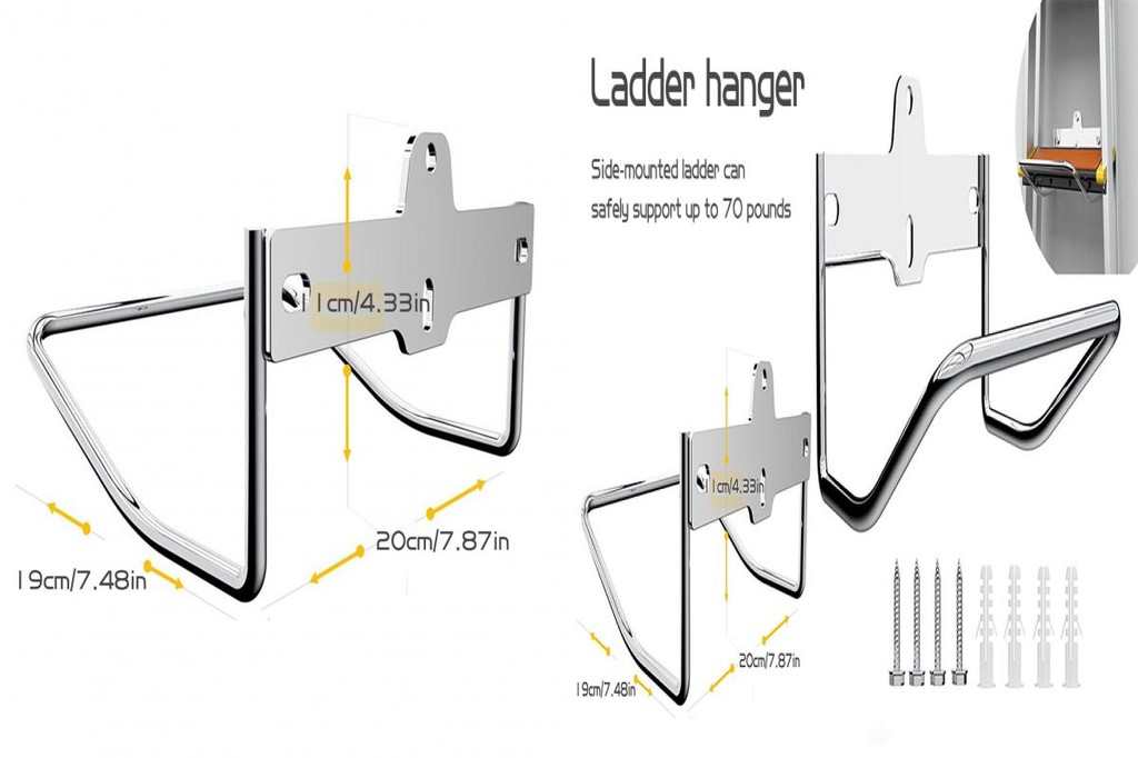 [poslajudo] Stainless Steel Ladder Rack Ironing Board Organizer Hook ...