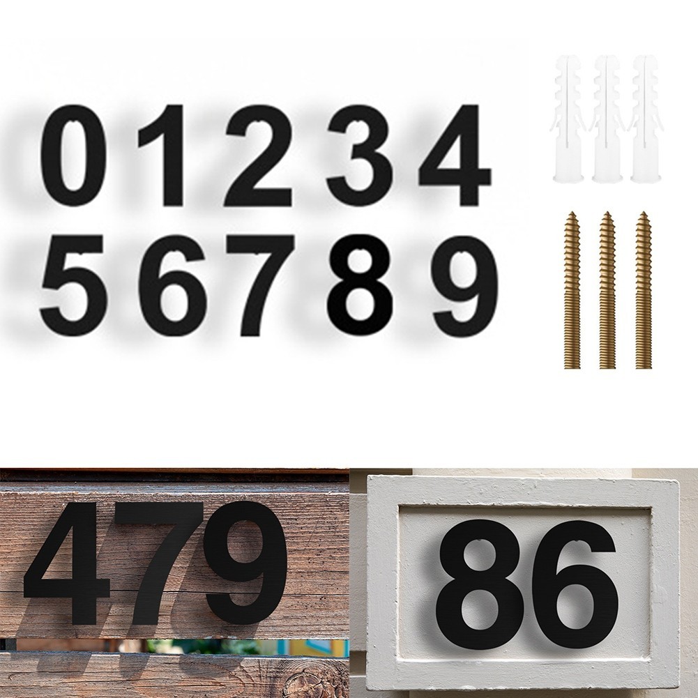 [TWG] 6In 304 Stainless Steel Black Floating House Door Numbers Sign ...