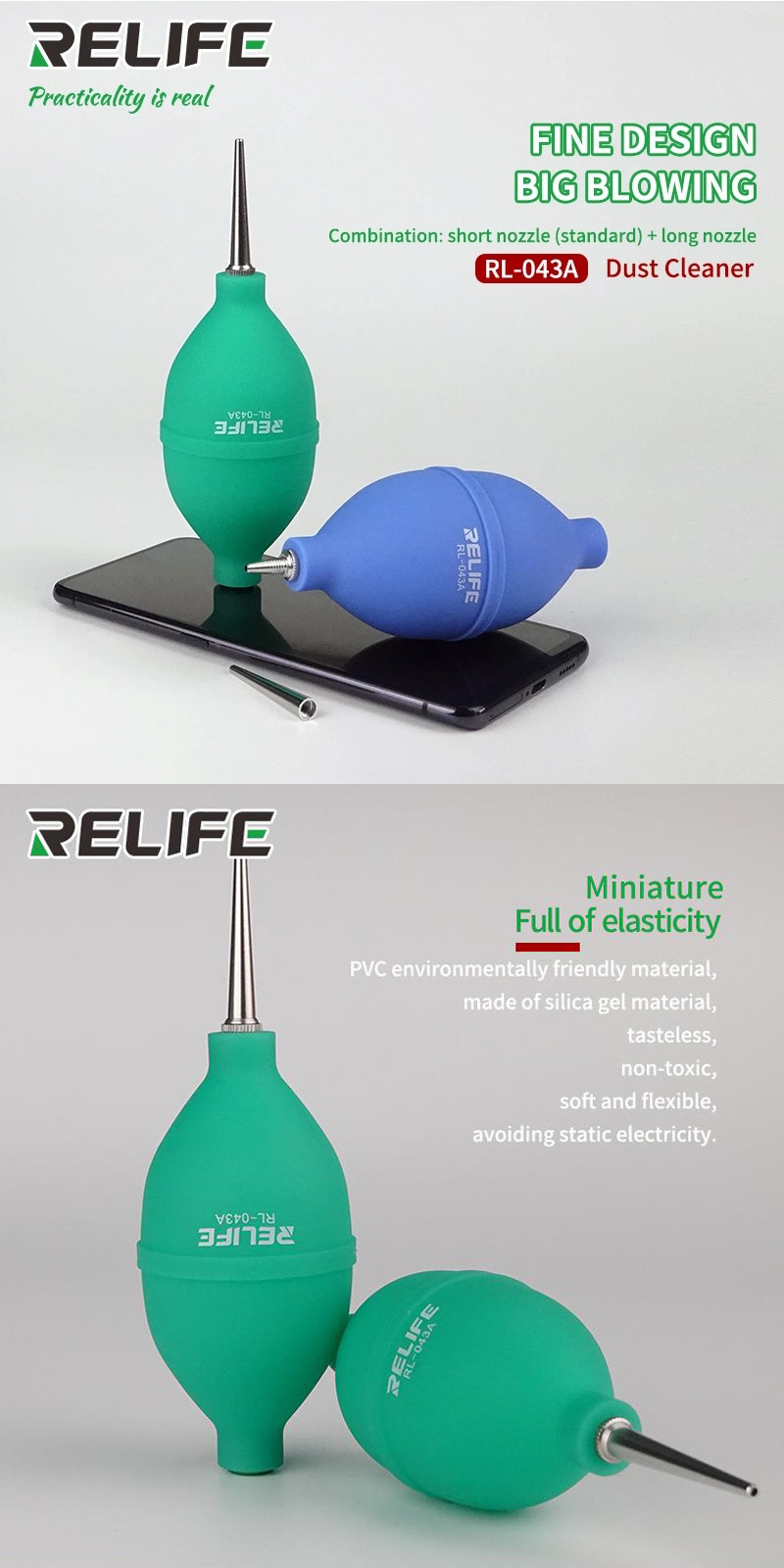 Relife RL-043A Phone Repair Dust Cleaner, Air Blower Ball, Dust ...