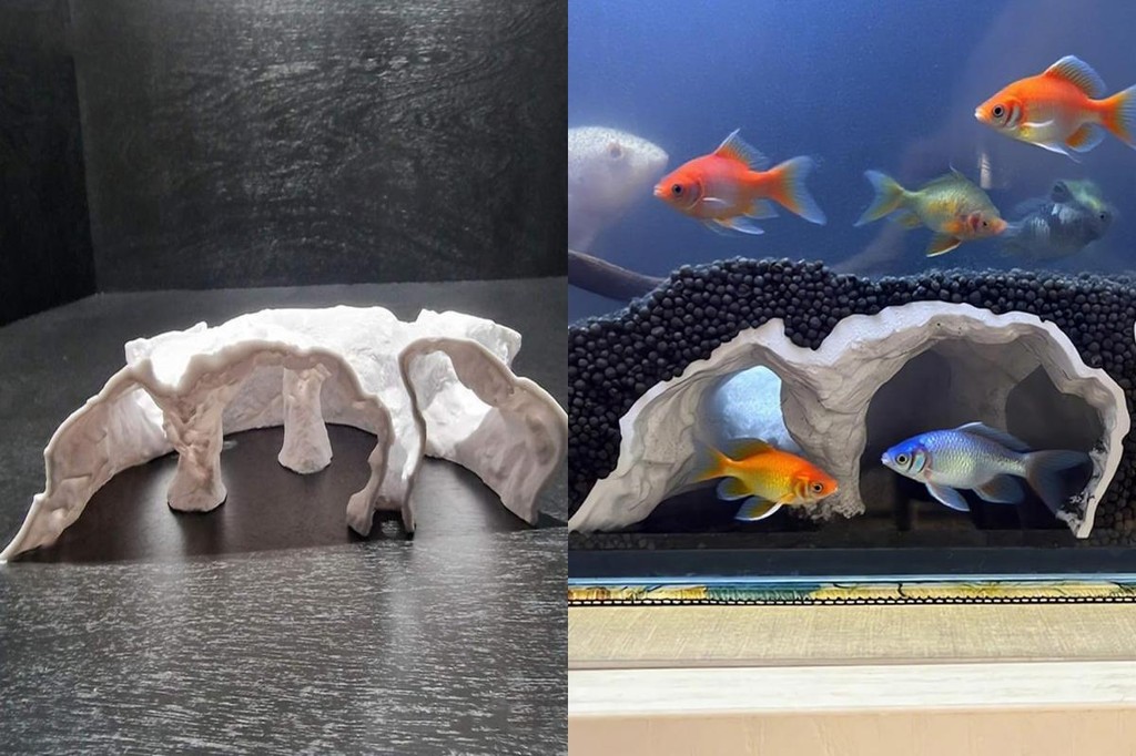 [TY] Interactive Fish Tank Decoration under Gravel Pleco Cave Natural ...