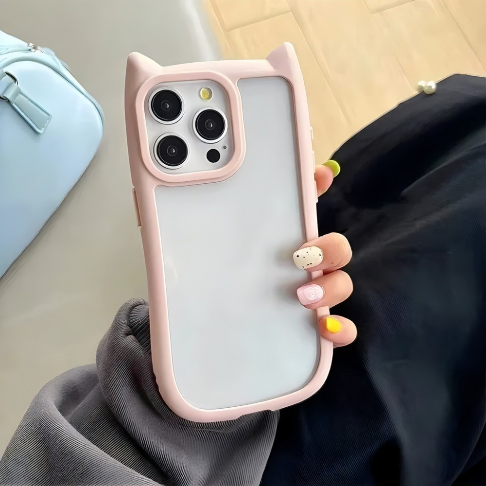 Cute Cat Ear Phone Case For iPhone 16 15 14 13 12 11 Pro Max 16Plus ...