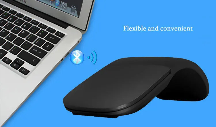 Bluetooth 4.0 Folding Wireless Mouse Arc Touch Roller Computer Silent ...