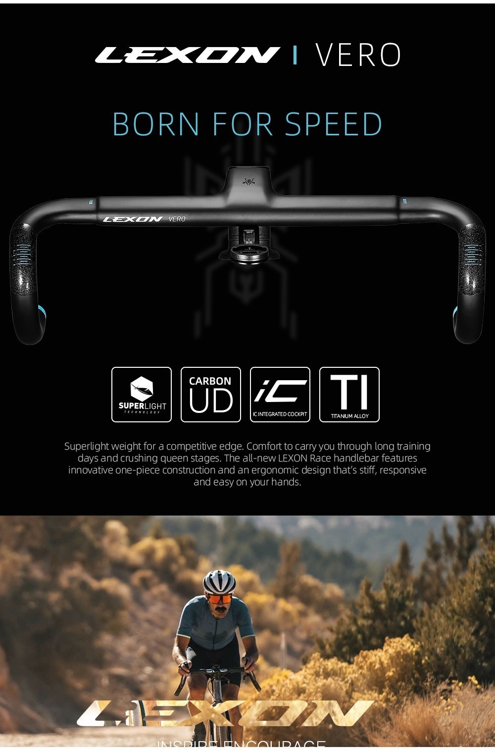 2024 LEXON VERO Integrated Carbon Road Handlebars Full Inner Cable ...