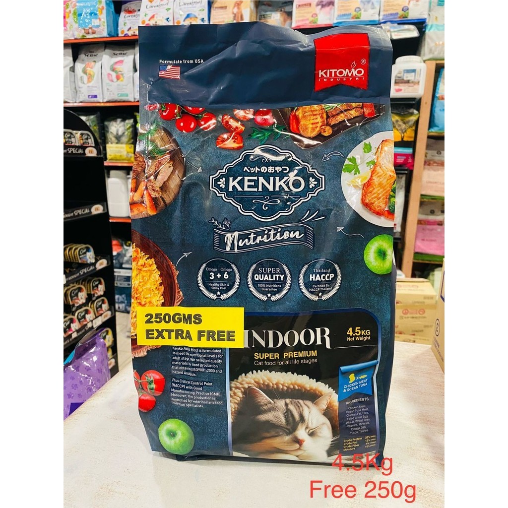 KENKO NUTRITION INDOOR CHICKEN & OCEAN TUNA CAT FOOD 4.5KG FREE 250G ...
