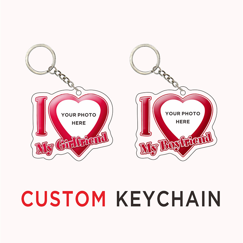 Custom I Love My Boyfriend Girlfriend Heart Keychain for Women ...