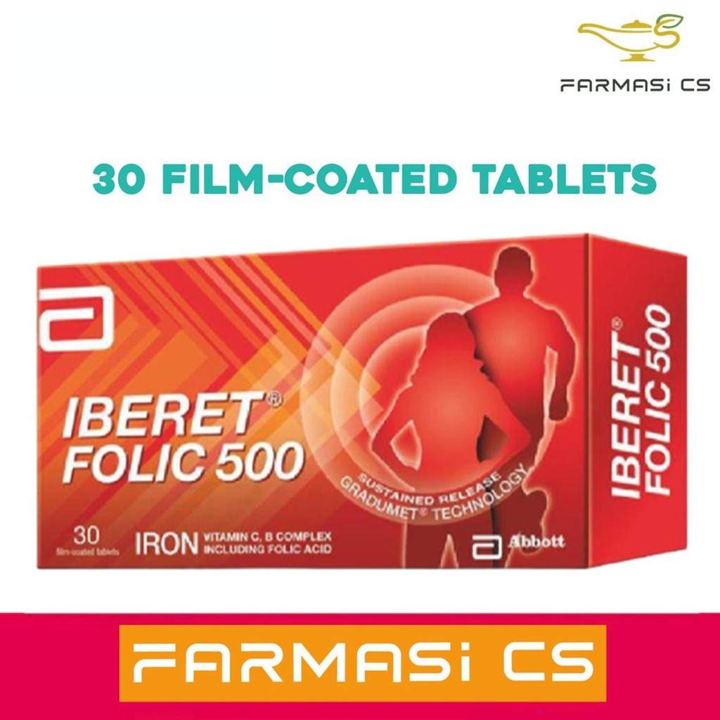 PROMO Iberet Folic 500mg 30 film-coated tablets EXP:04/2026 [ Vitamin B ...