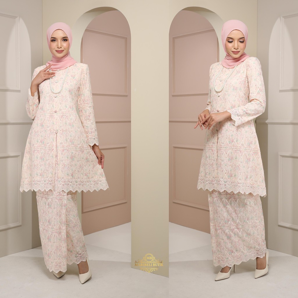 JELITA KURUNG RIAU MODEN | NEW DESIGN COTTON EYELET Sulam Timbul Kain ...