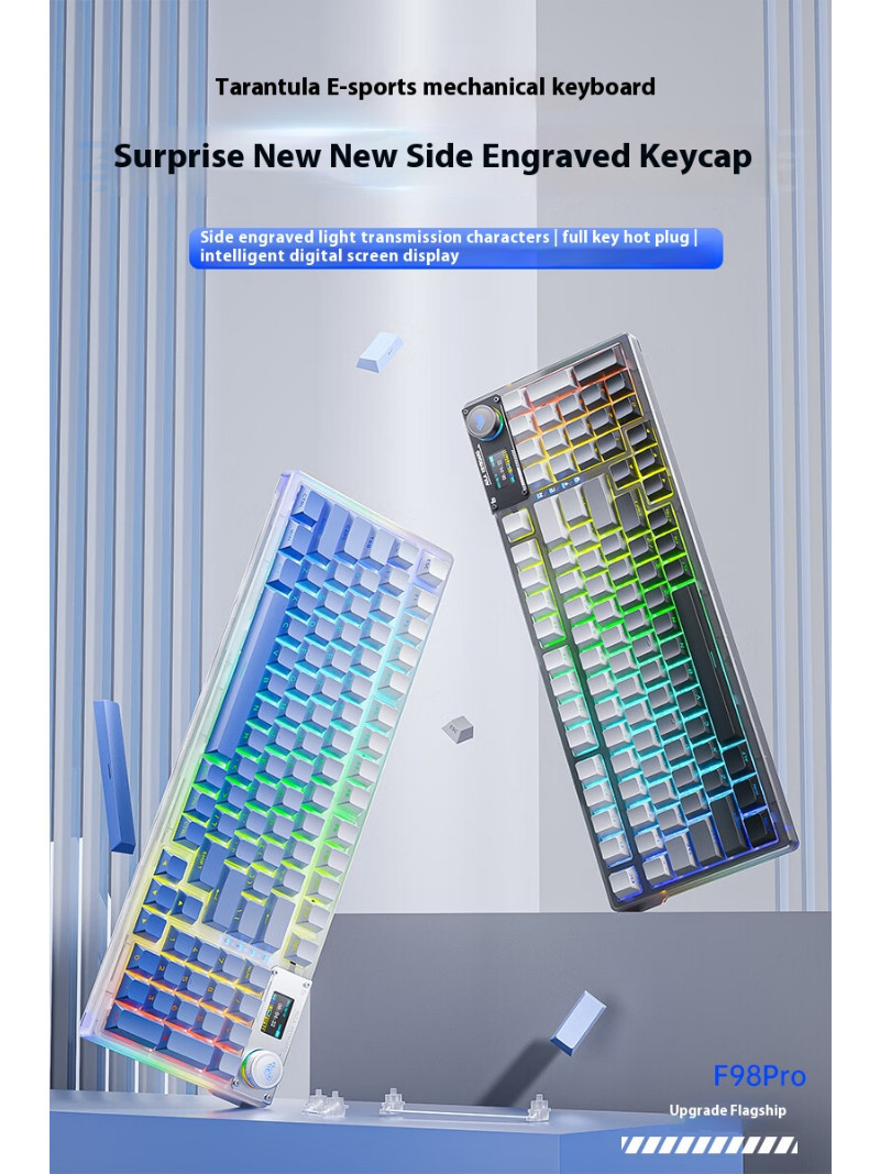 AULA F98 Pro Mechanical Keyboard 3-mode Wireless Bluetooth Hot-swap E ...