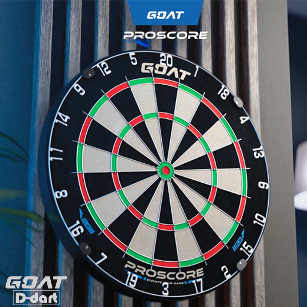 GOAT STEEL TIP DARTBOARD - (PROSCORE FLX) THIN WIRE SISAL BRISTLE DART ...