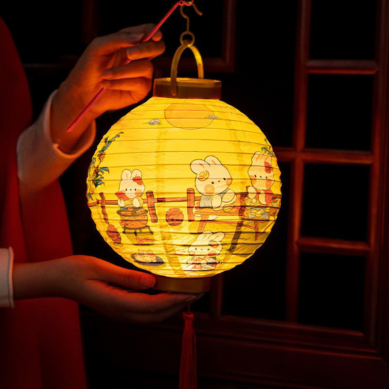 Mid-Autumn Palace Lanterns Ancient Style Wintermelon Handheld Lantern ...