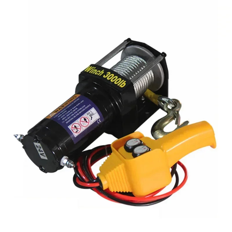 12V 24V 3000lbs Car Mounted Electric Winch Electronic Car Winch Off ...
