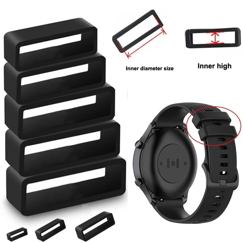 Silicone Watch Strap Buckle - Watch Band Keeper - Circle Retainer ...