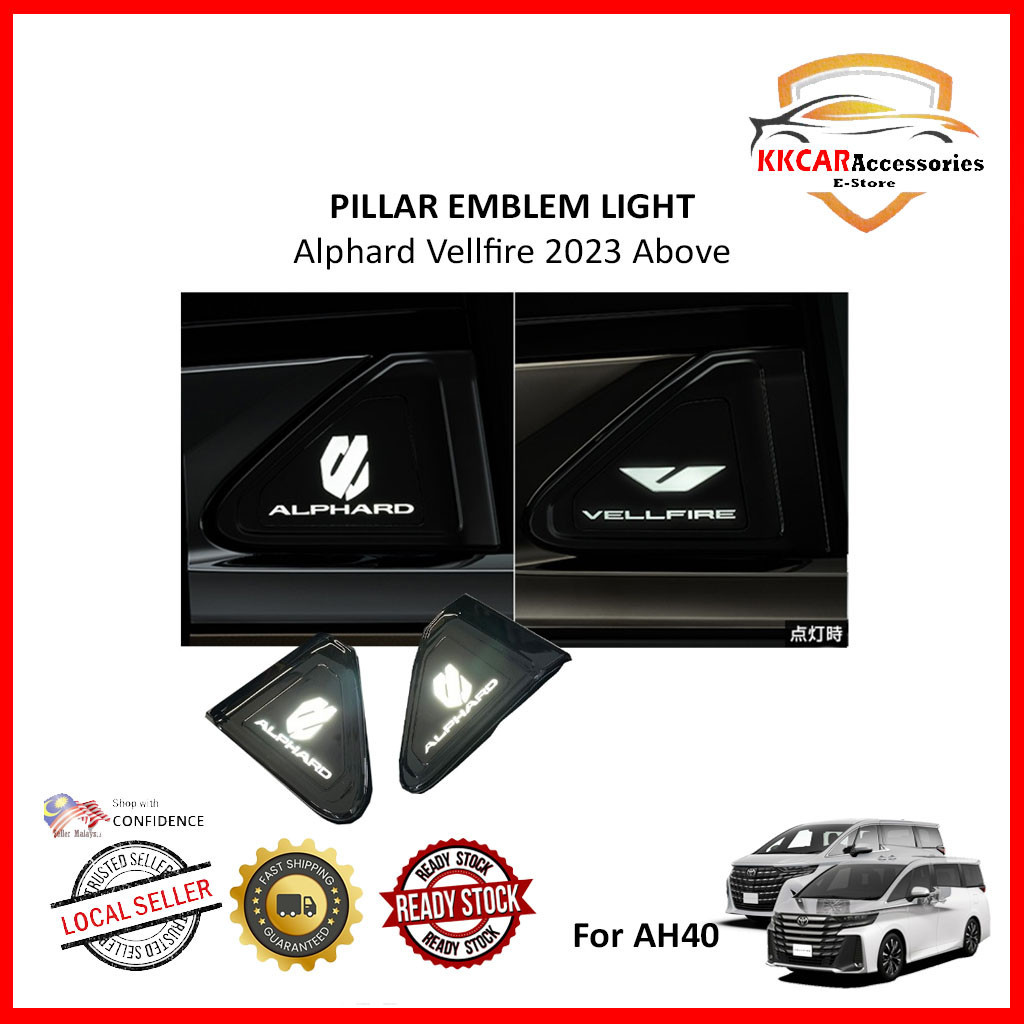 Toyota Alphard Vellfire AH40 Side Door Pillar Emblem Logo LED Light ...
