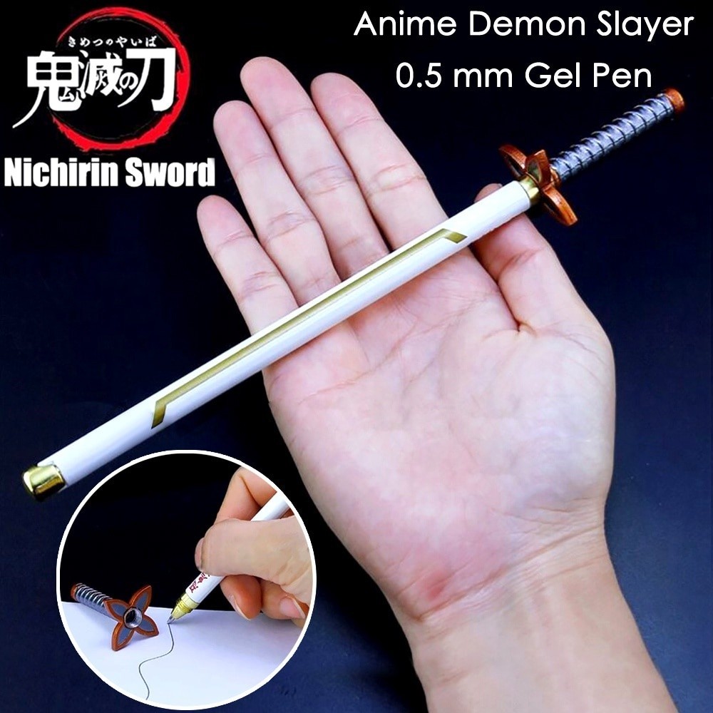 Anime Demon Slayer Sword Gel Pen 0.5mm Black Ink Refill Writing Pen ...