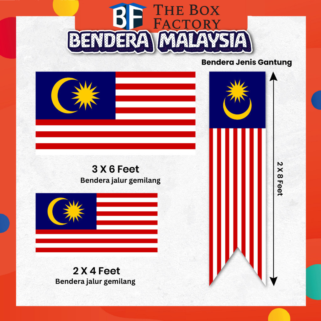TBF Bendera Malaysia 2x4/2x8/3x6 Negeri Merdeka Bunting Malaysia States ...