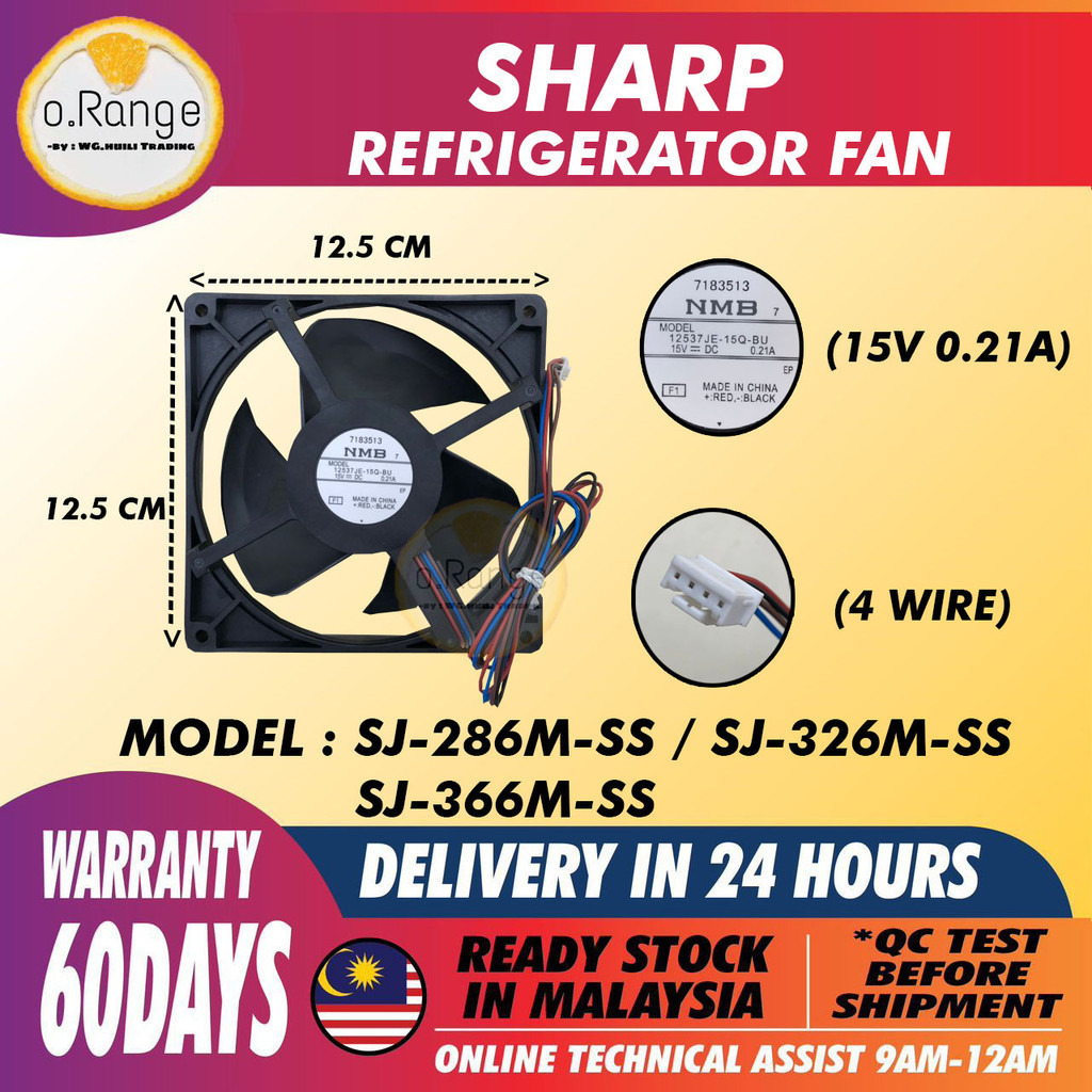 SJ-286M-SS / SJ-326M-SS / SJ-366M-SS SHARP Refrigerator Fan /DC FAN / MOTOR KIPAS PETI SEJUK ...