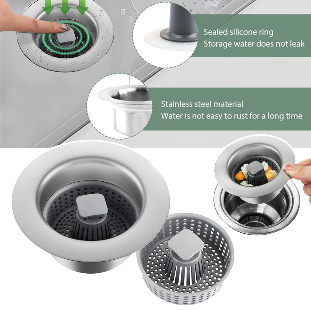 3 In 1 Kitchen Sink Stopper Strainer Combo Pop Up Kitchen Sink Stopper ...