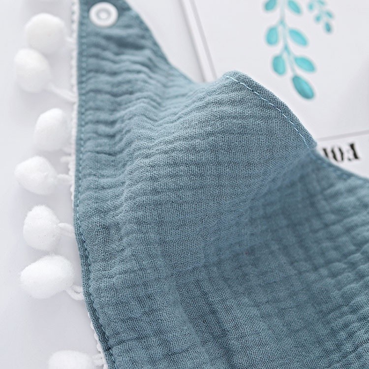 Baby Gauze Triangle Scarf Double Buckle Newborn Bib Baby Solid Color ...