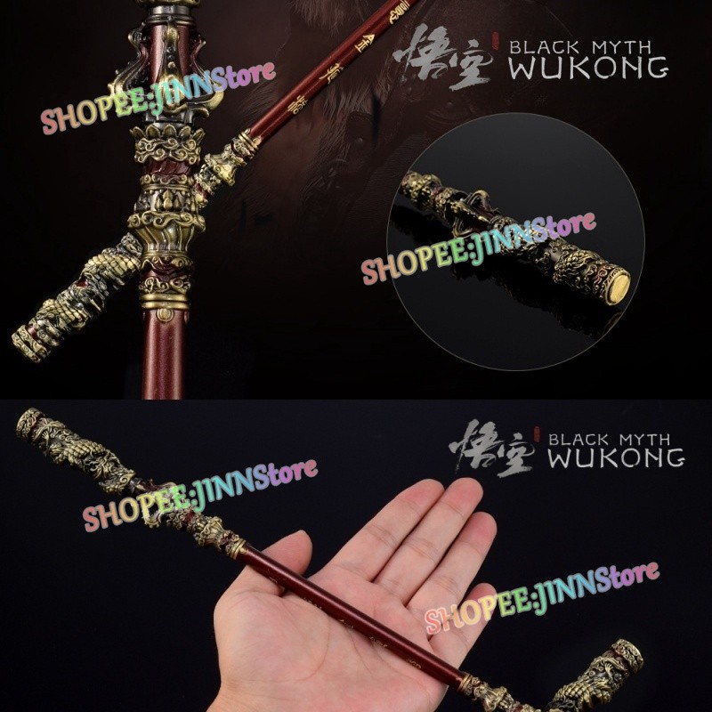 - JINN - Black Myth: Wukong Ruyi Jingu Bang 35cm Metal Staff Weapon Model Game Peripheral Home ...