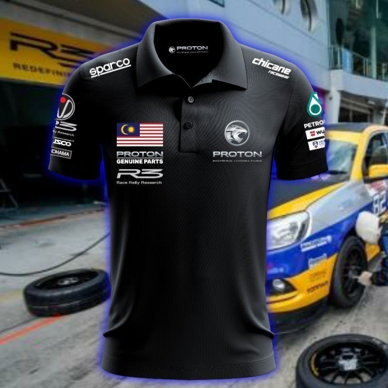 Proton R3 Logo Team Driver Sponsored Petronas Mens Big Size Casual ...