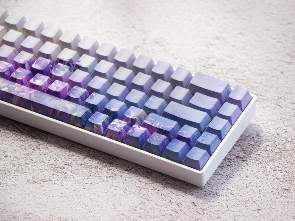 Flower Keycaps Lotus/Rose/Wisteria PBT Cherry Profile Side print Light ...