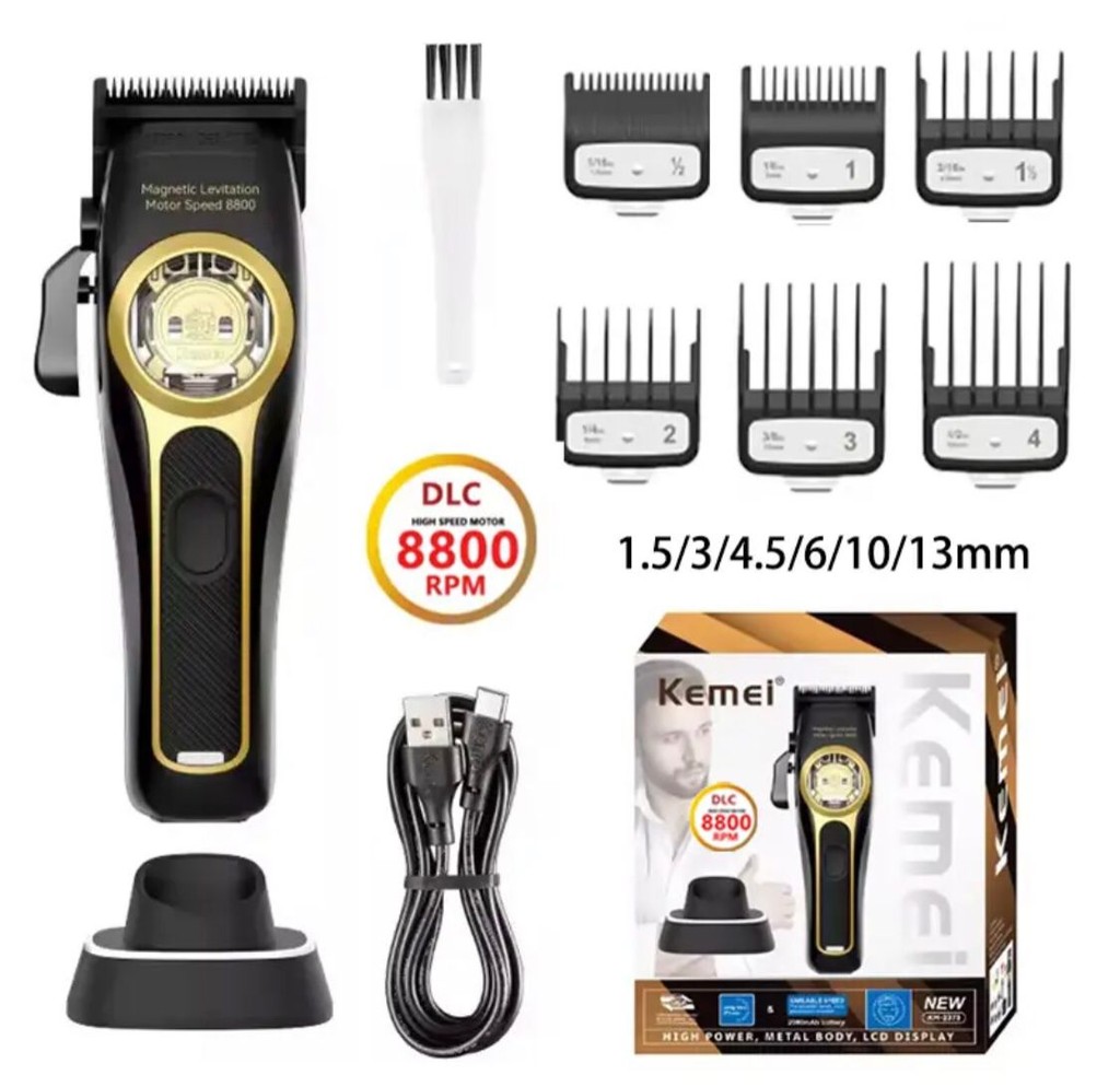 Kemei KM-2373 Barber Fade Hair Clippers Professional Cordless Hair Cutting Machine Electric Men ...