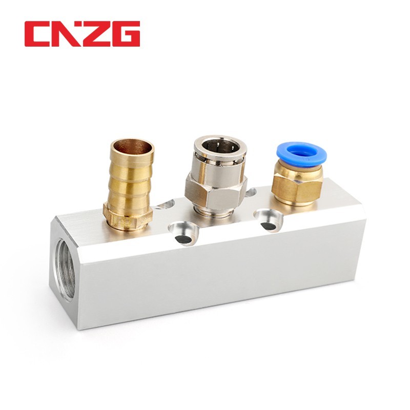 Aluminum splitter 1/2 inch pt threaded port 2 3 4 5 6 7 8 9 10 way 1/4 ...