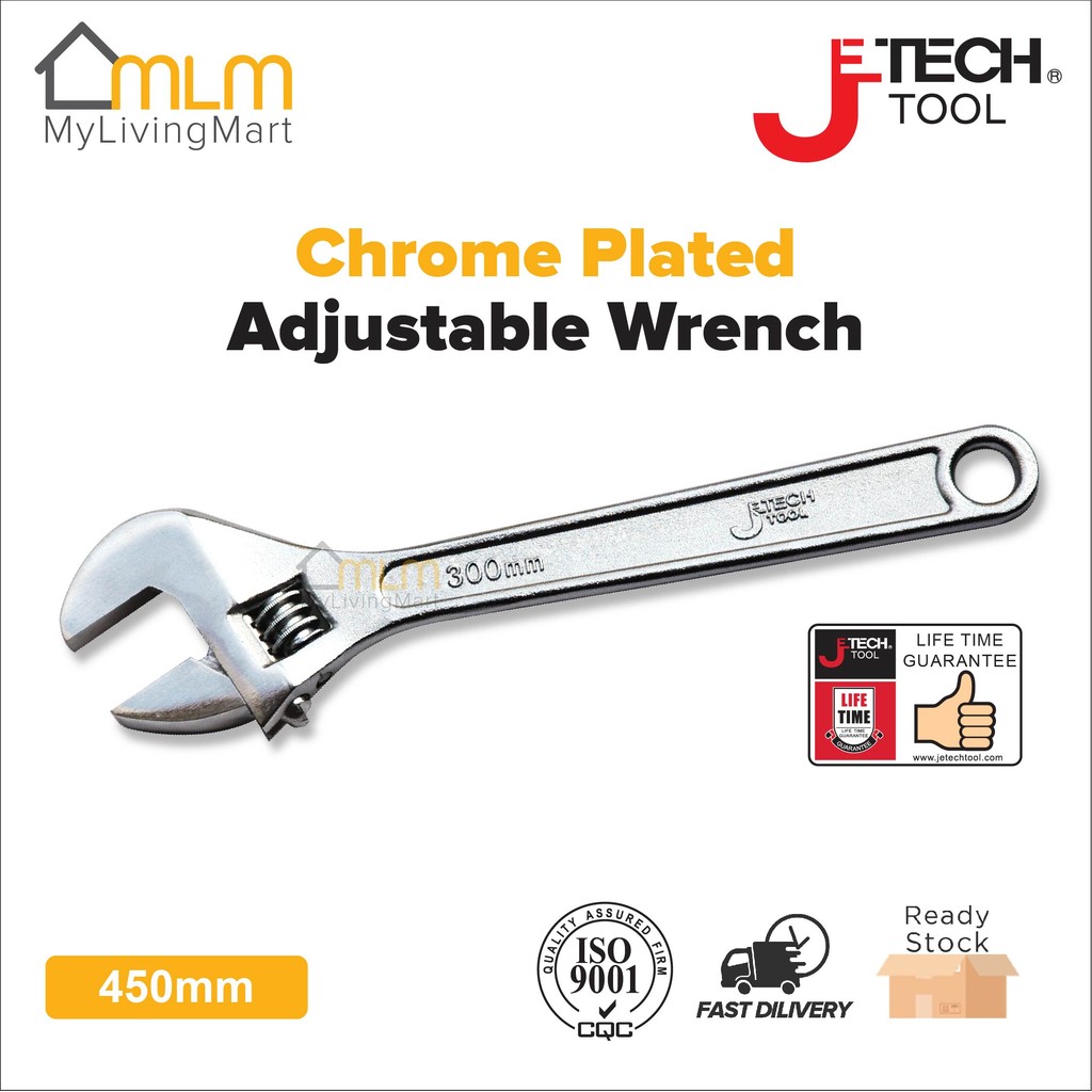 JETECH Adjustable Wrench Spanner Adjustable Spanner Chrome Plated CRV ...