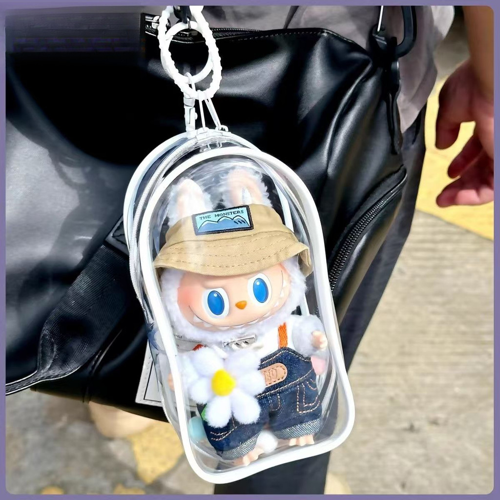 labubu key chain bag，17.2cm透明娃娃收纳包，labubu 19cm clothes，Plush Doll Buggy ...