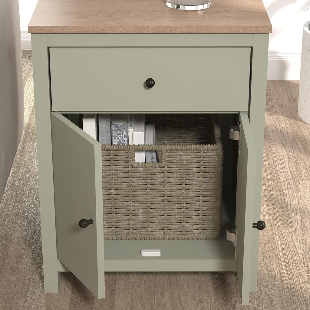 Dufton Side Table 2 Door 1 Drawer | Sofa Side Cabinet | Meja Sisi ...