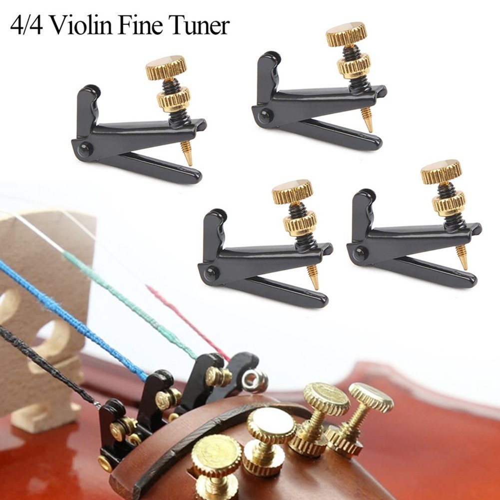 [Carbest1] 4 Pcs Metal Violin Fine Tuner String Adjuster Tuning Black ...