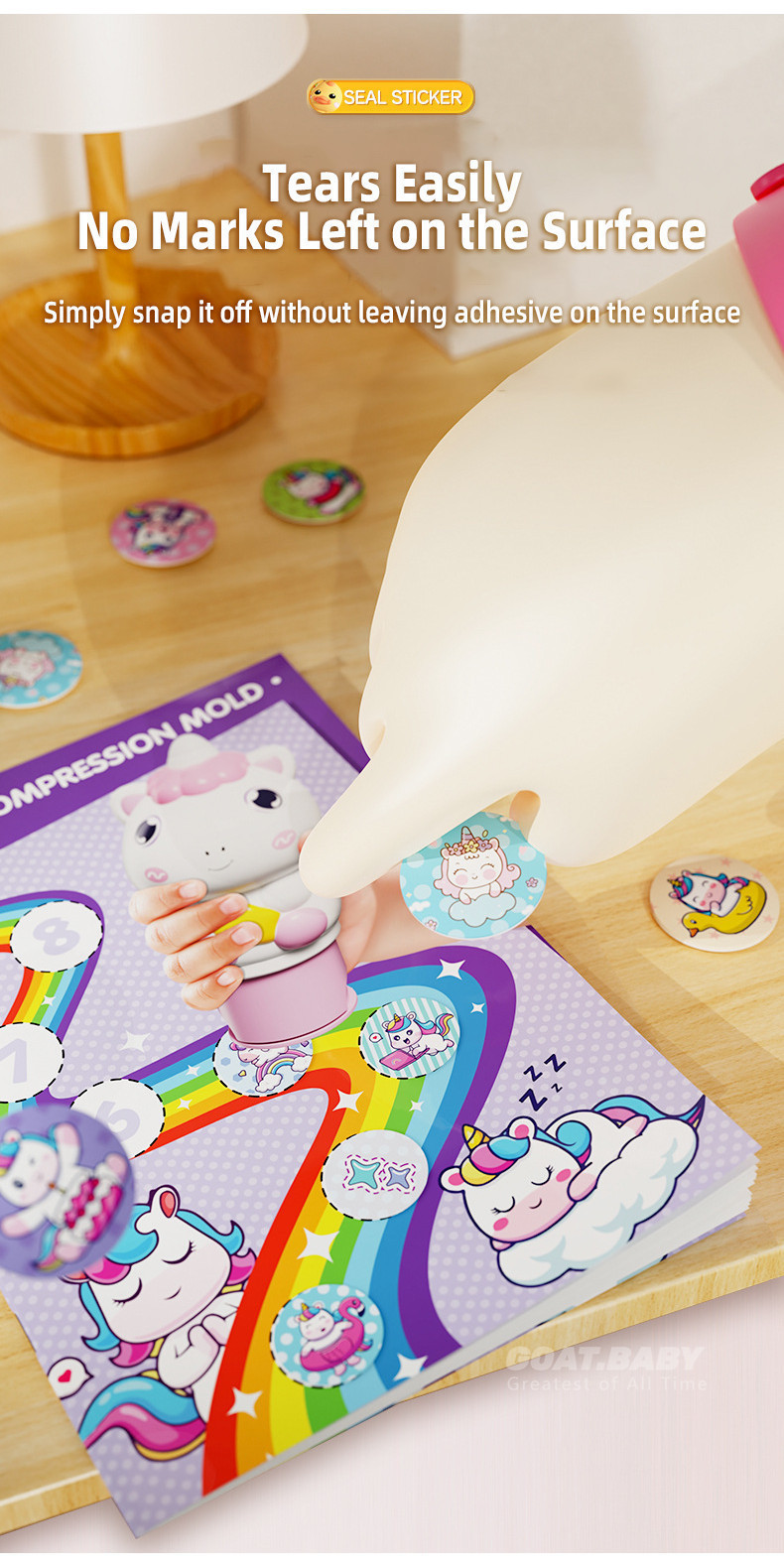 Cartoon Sticker Stamp Kids Educational Montessori Toys Reward Cartoon ...