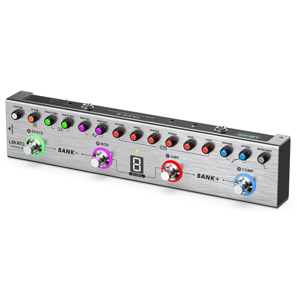 LEKATO Tank-B Bass Multi Effects Pedal with 36 Presets Editable 4 ...