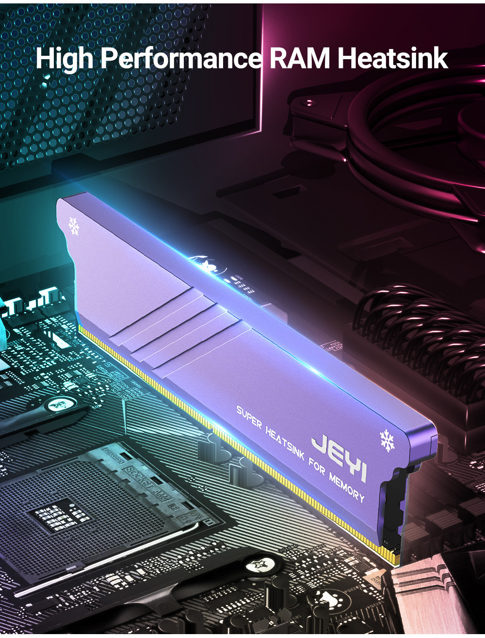JEYI Memory RAM Heatsink With Thermal Pads, Desktop RAM Cooler DDR Radiation Dissipate for PC ...