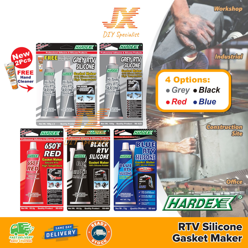 HARDEX RS625 Grey RTV Silicon Gum Gasket Maker High-Temperature 100g ...